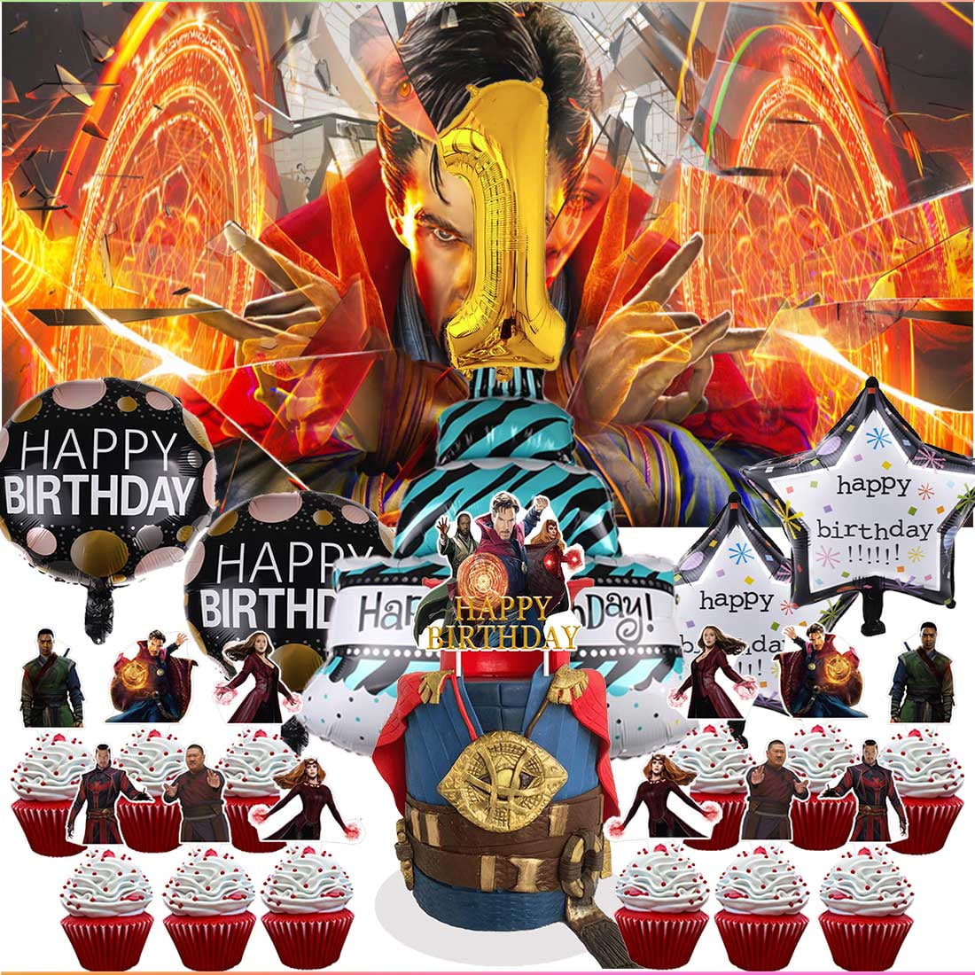 Doctor Strange Party Supplies Decor 1st Kit Balloons Birthday Cake ...