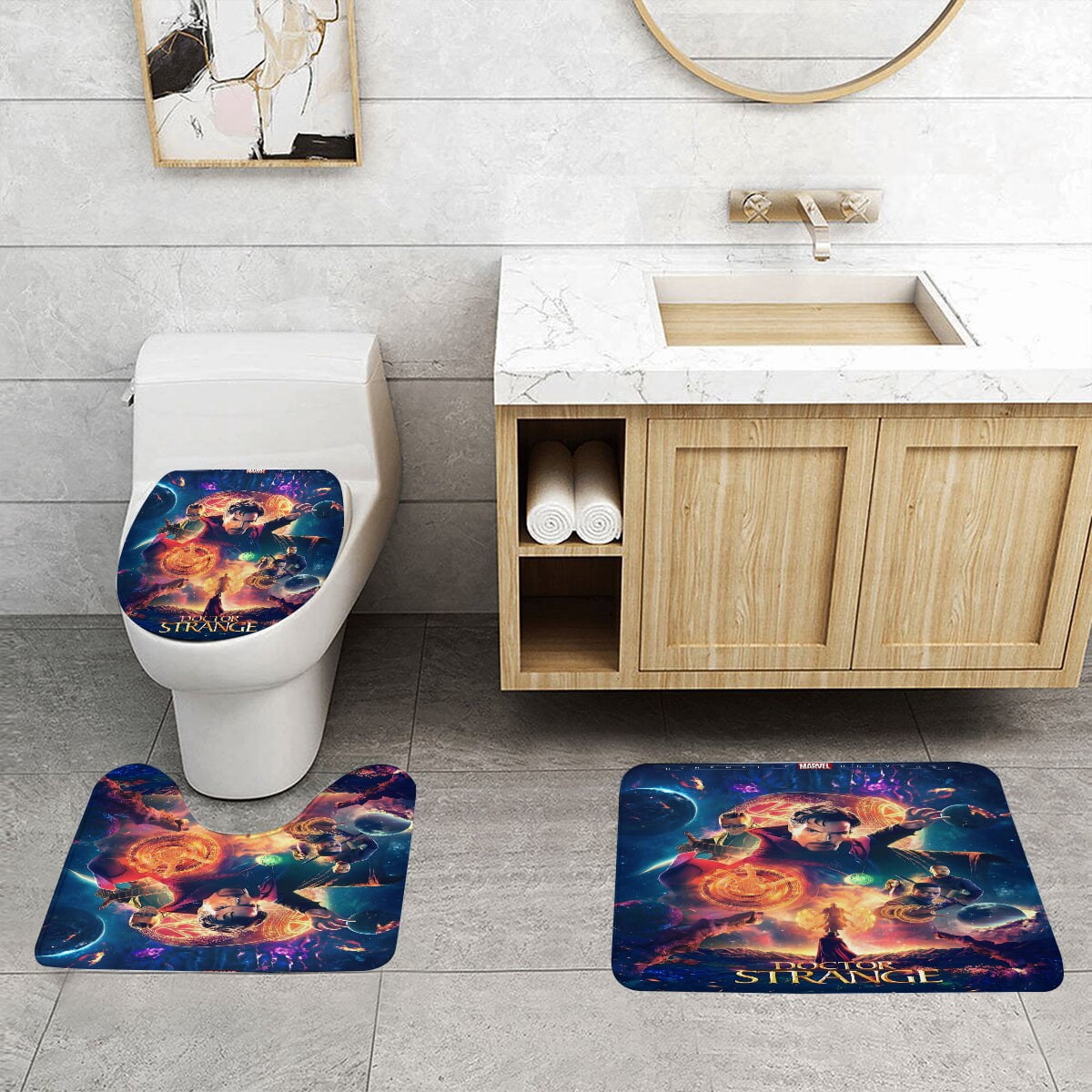 Doctor Strange floor mat and toilet set is durable,and adds a nostalgic ...