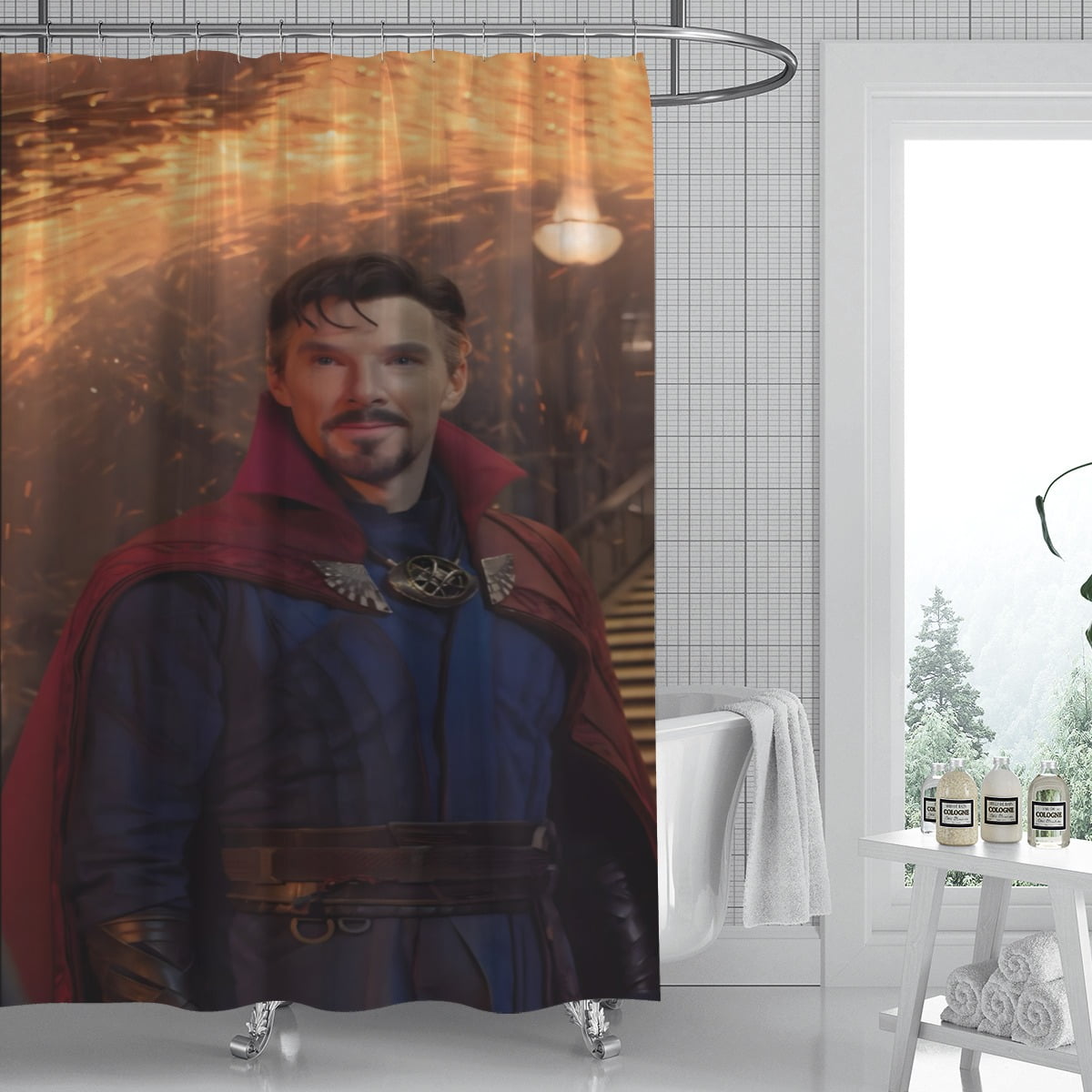 Doctor Strange shower curtain features a bold and iconic print ...