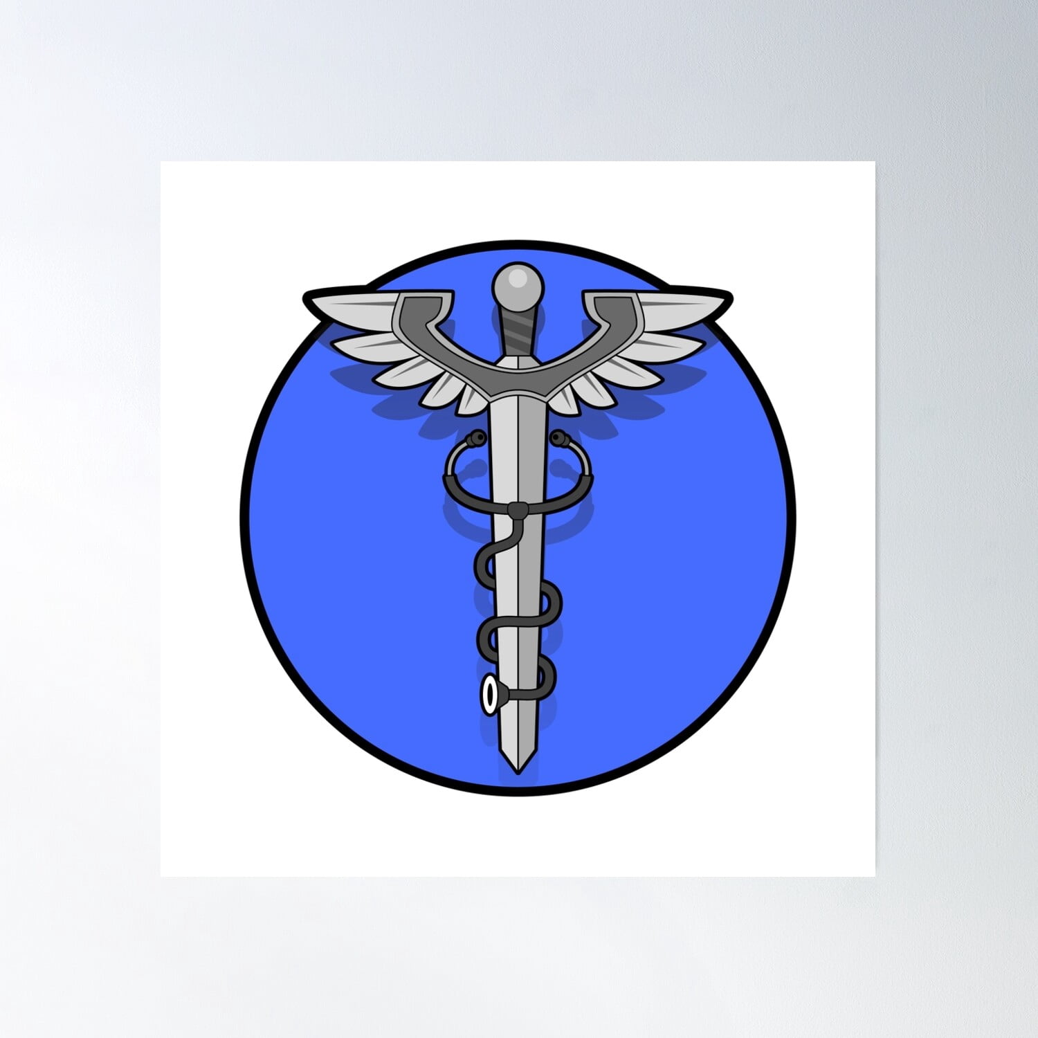 Doctor Sword And Medical Staff Poster Wall Art, Modern Wall Decor ...