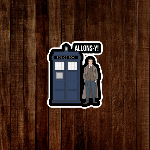 Doctor Who Tenth Doctor Allons-Y! Tardis Police Box Stickerphone Decal ...