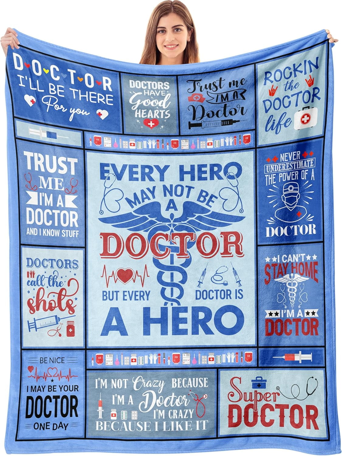 Doctor Throw Blanket, Best Doctor Ever Gifts for Men Women ...