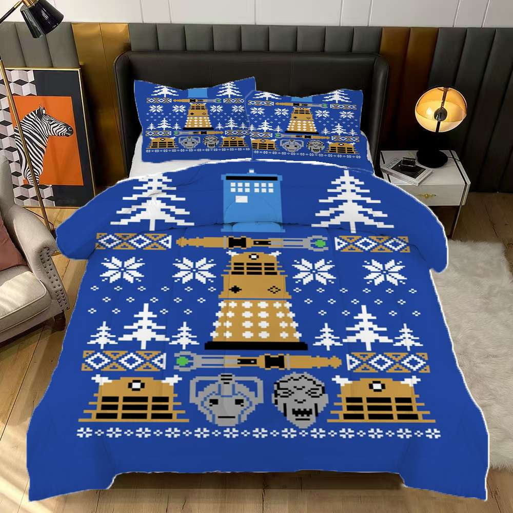 Doctor Ugly Sweater Who Comforter Set Queen Size Bedding Set For Travl ...