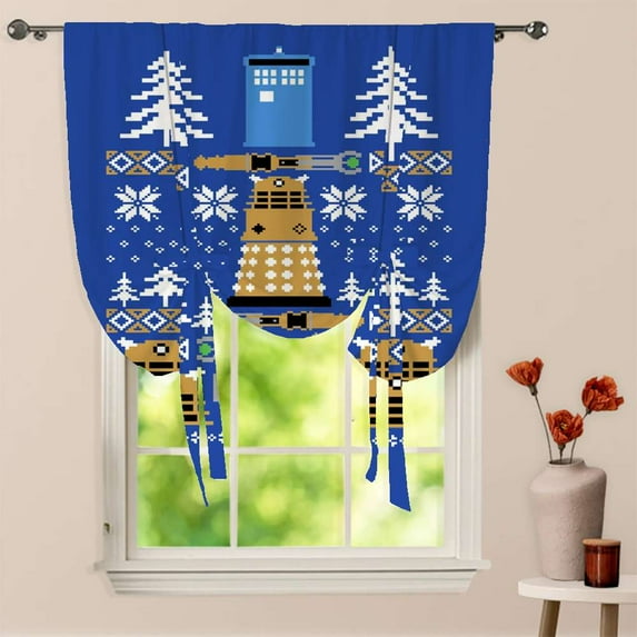 Doctor Ugly Sweater Who Window Curtain for Living Room Roman Curtain ...
