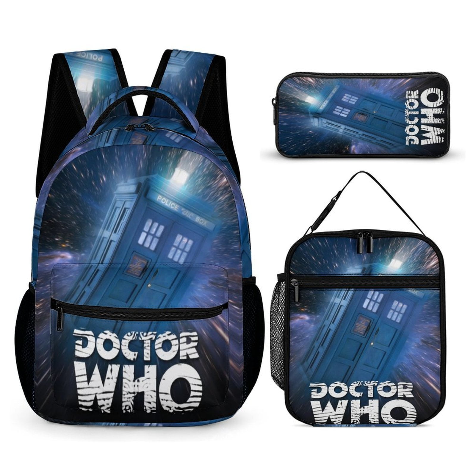 Doctor Who 3 Pcs Backpack Set With Lunch Bag And Pencil Case Casual ...