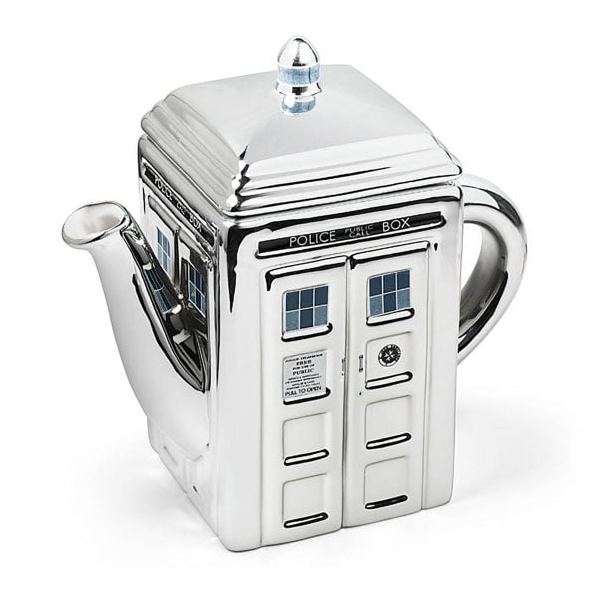 Doctor Who 3D Tardis Metallic Silver Ceramic Teapot - Walmart.com