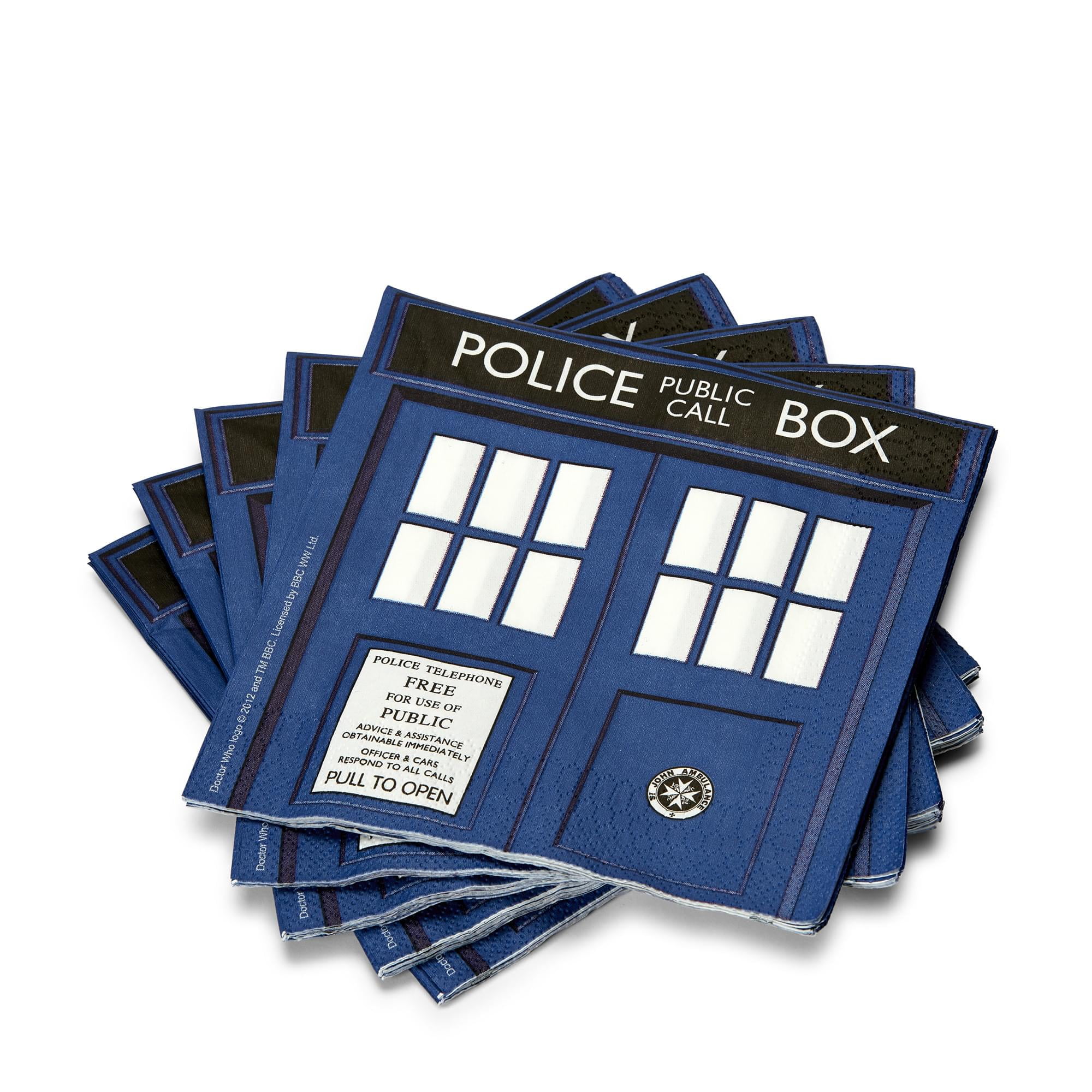Doctor Who 6.5" TARDIS Paper Napkins, Set of 20 - Walmart.com
