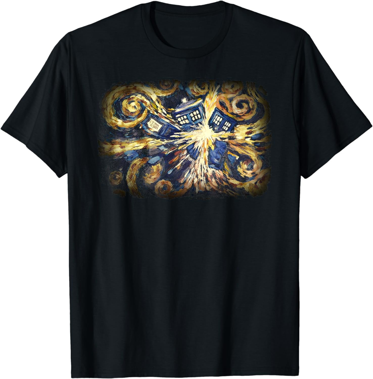 Doctor Who Art Tardis Van Gogh Time Travel Sci-Fi Fan T-Shirt - Walmart.com