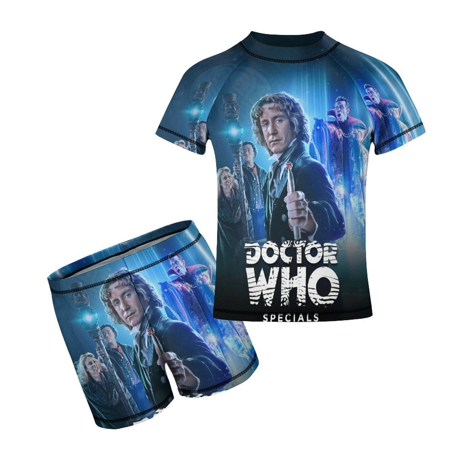 Doctor Who Boys Two Piece Swimsuit Kids Swimwear Set Short Sleeve ...