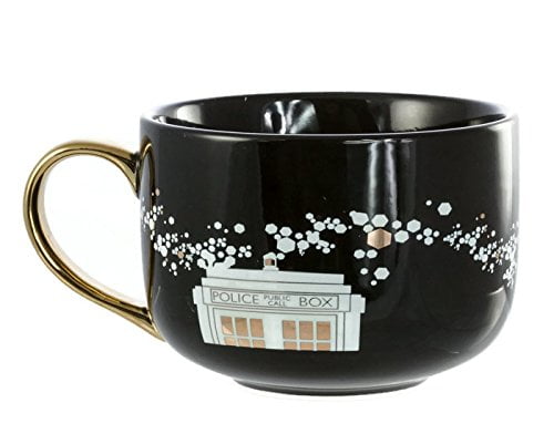 Doctor Who Ceramic Coffee Latte Mug - Cute Pinache Black and Gold ...