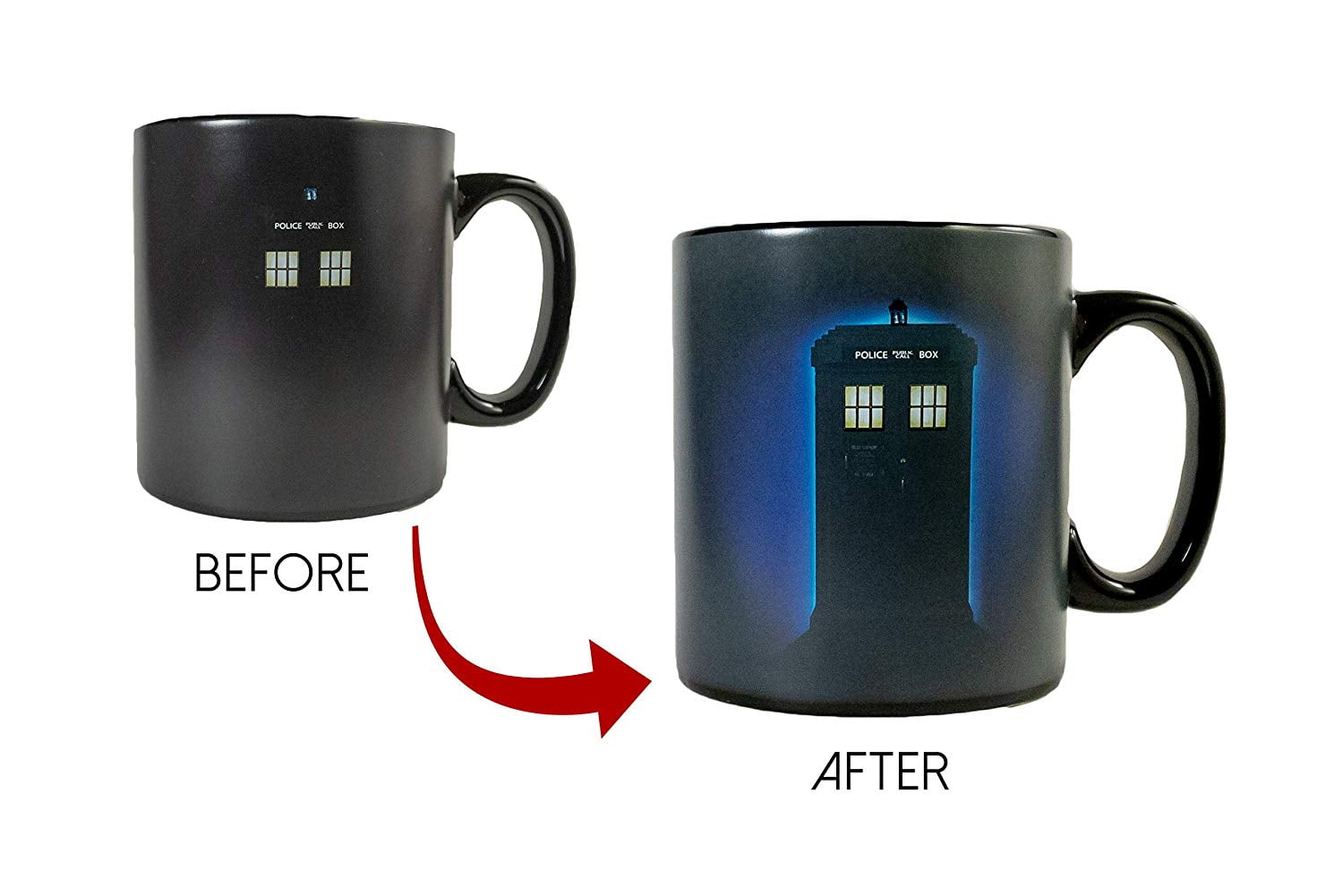 Doctor Who Ceramic Heat Reveal 20oz Tardis Coffee Mug - Walmart.com