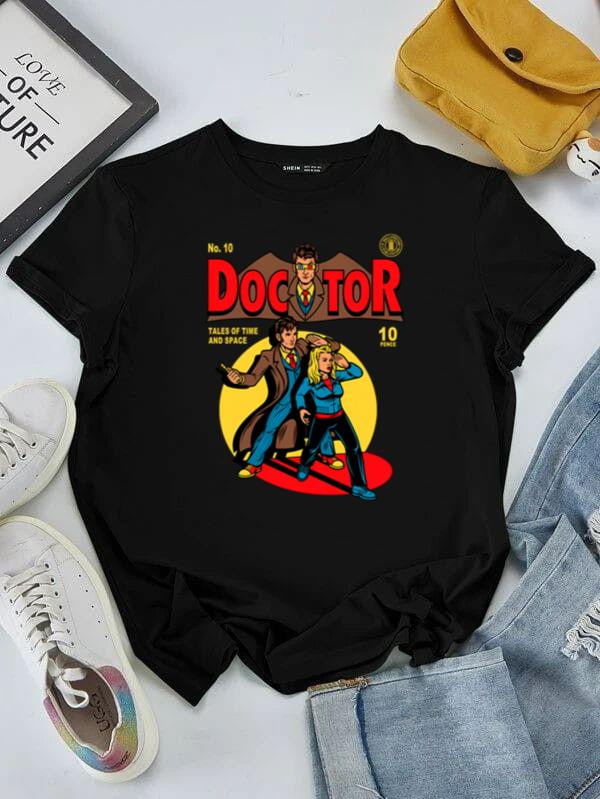 Doctor Who Comic Cartoon Parody The Doctor Fan Art Gift Unisex tee ...