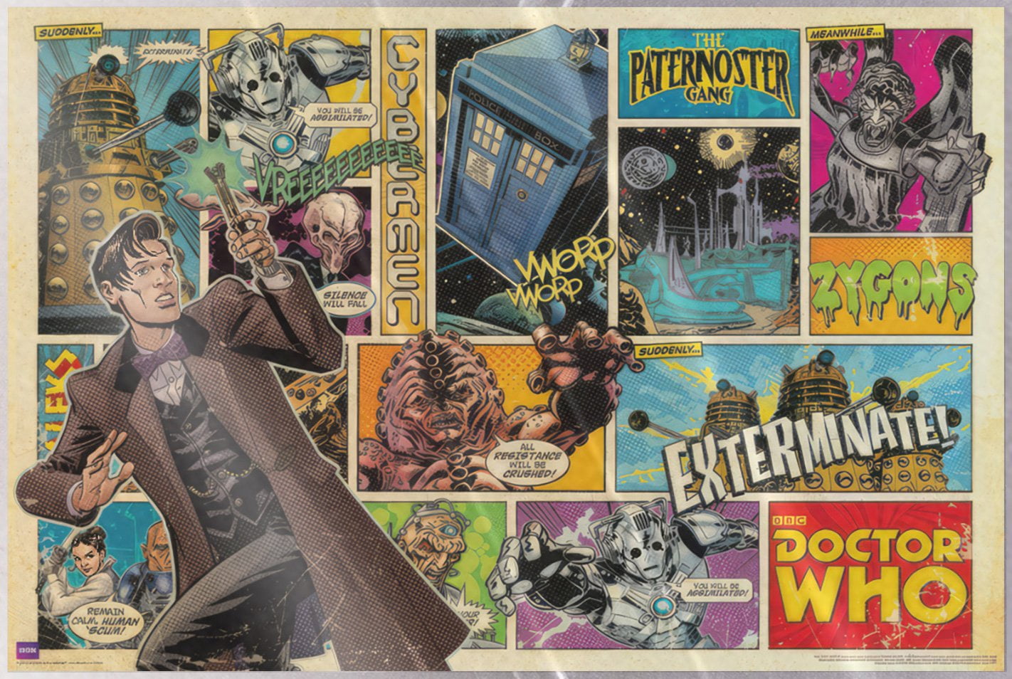 Doctor Who - Comic Poster (Comic Strip Montage - The Dr., Tardis ...