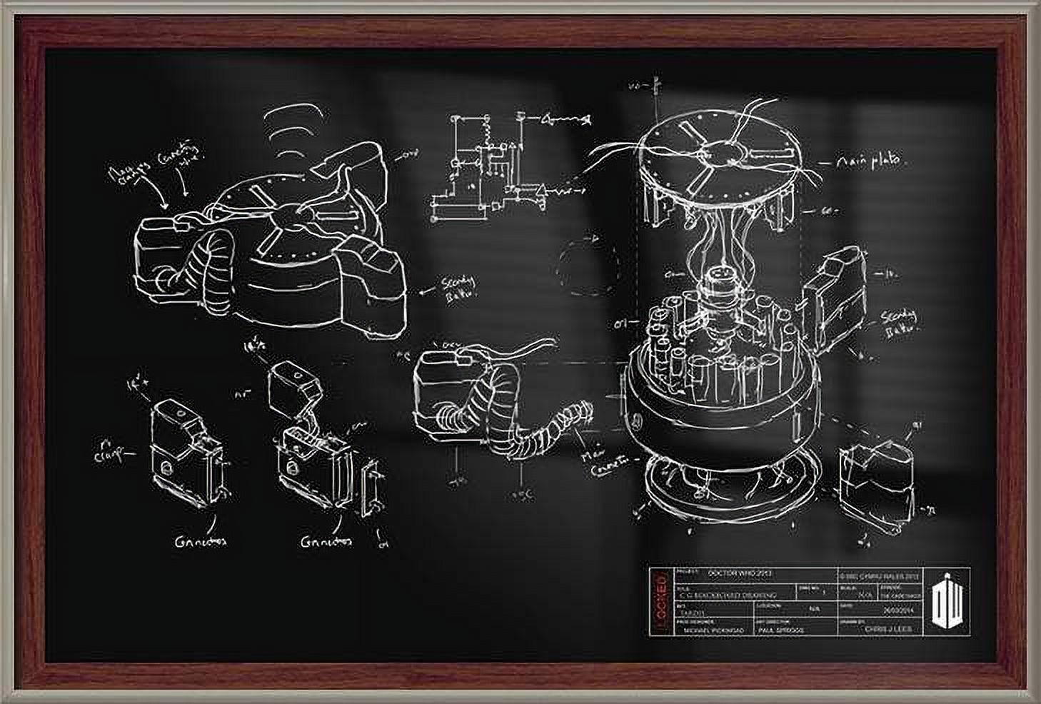 Doctor Who - Framed TV Show Poster (Dr. Who) (Chalk Board) (Brushed ...