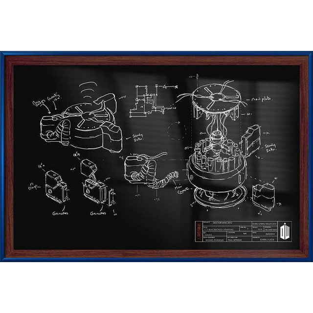 Doctor Who - Framed TV Show Poster (Dr. Who) (Chalk Board) (Metallic ...