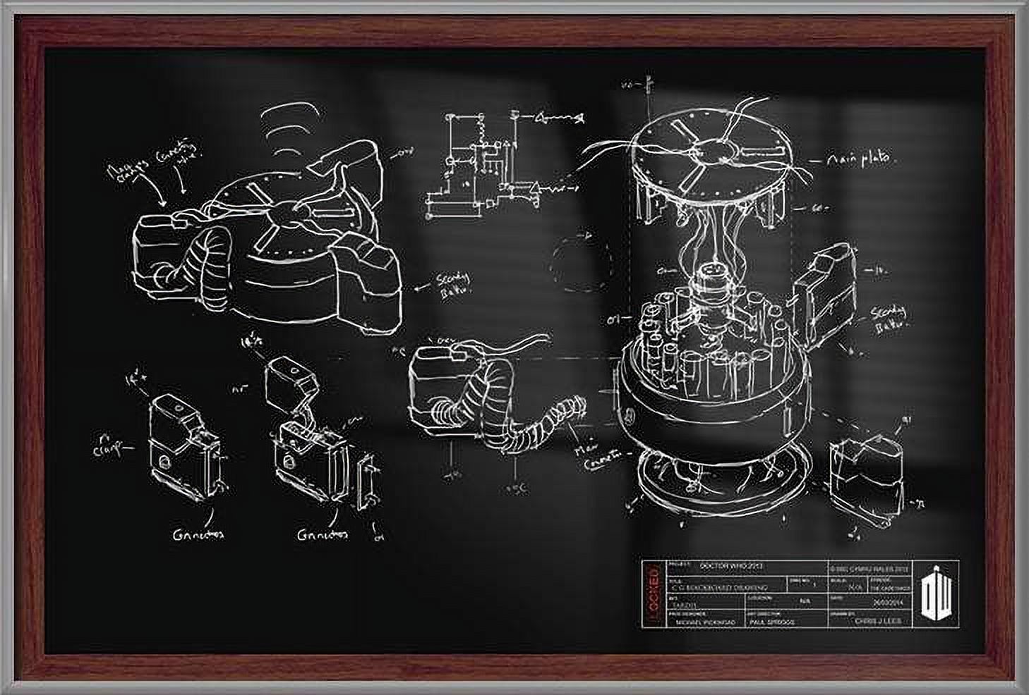 Doctor Who - Framed TV Show Poster (Dr. Who) (Chalk Board) (Silver ...