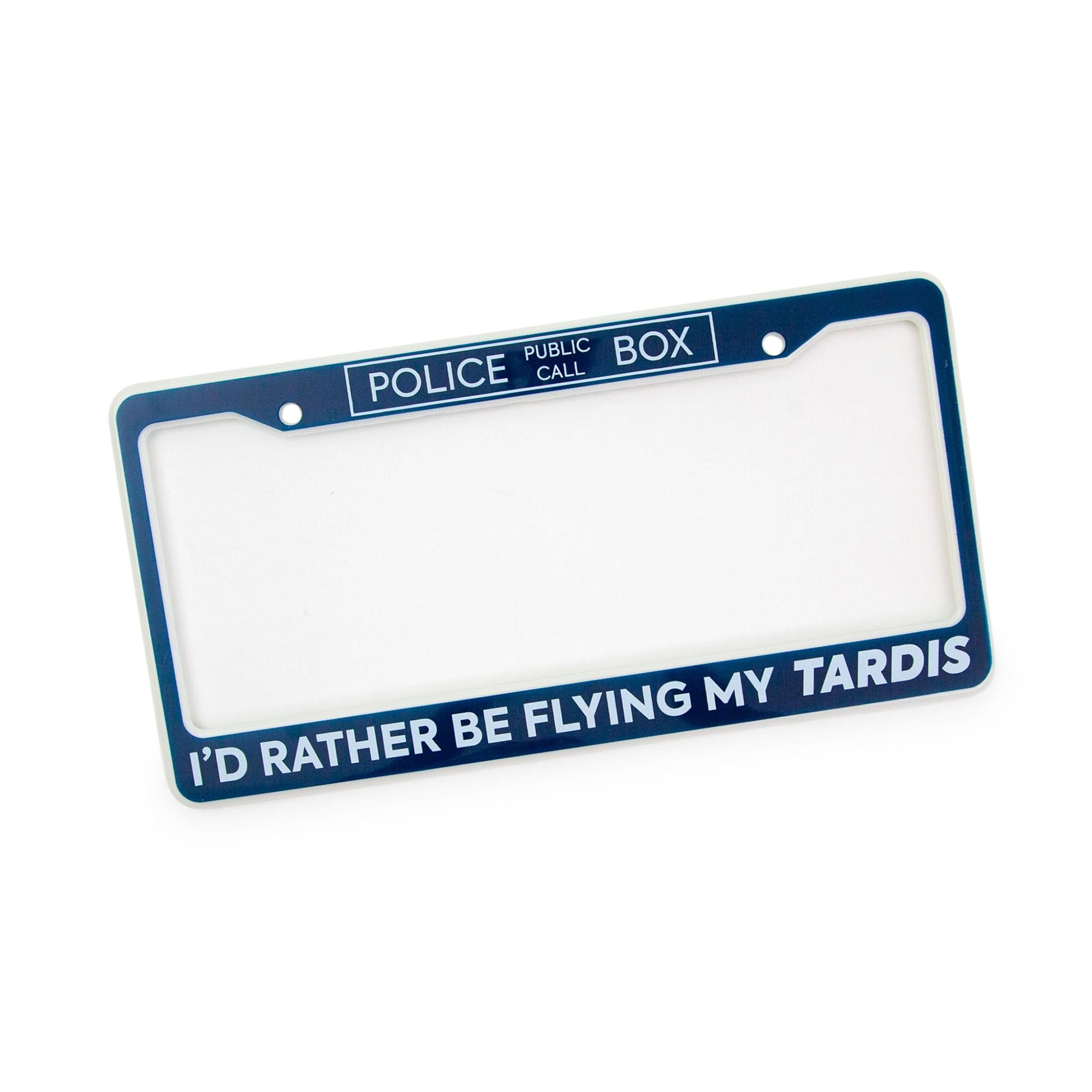 Doctor Who "I'd Rather Be Flying My TARDIS" Plastic License Plate Frame ...