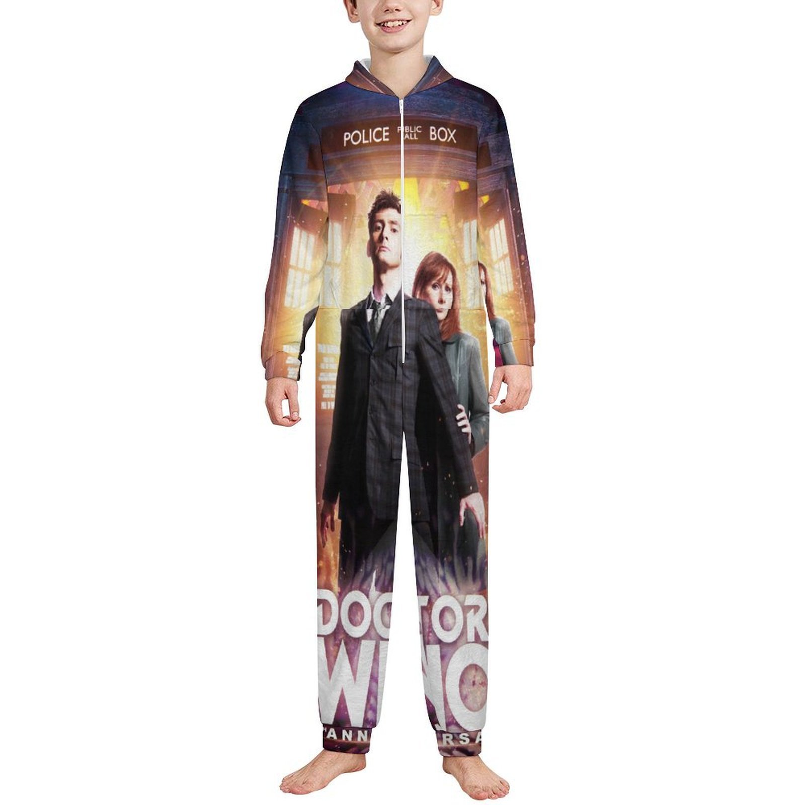 Doctor Who Kids Hooded Jumpsuit Union Suit Onesie One Piece Blanket for ...