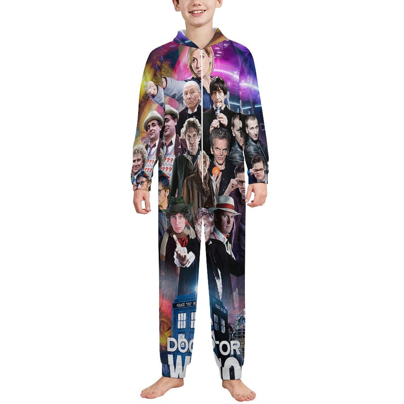 Doctor Who Kids Hooded Jumpsuit Union Suit Onesie One Piece Blanket for ...