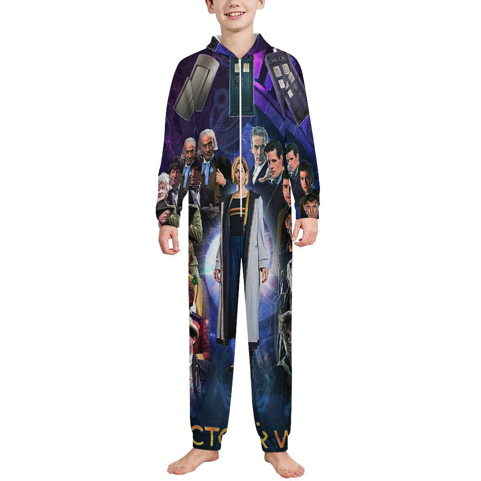 Doctor Who Kids Hooded Jumpsuit Union Suit Onesie One Piece Blanket for ...