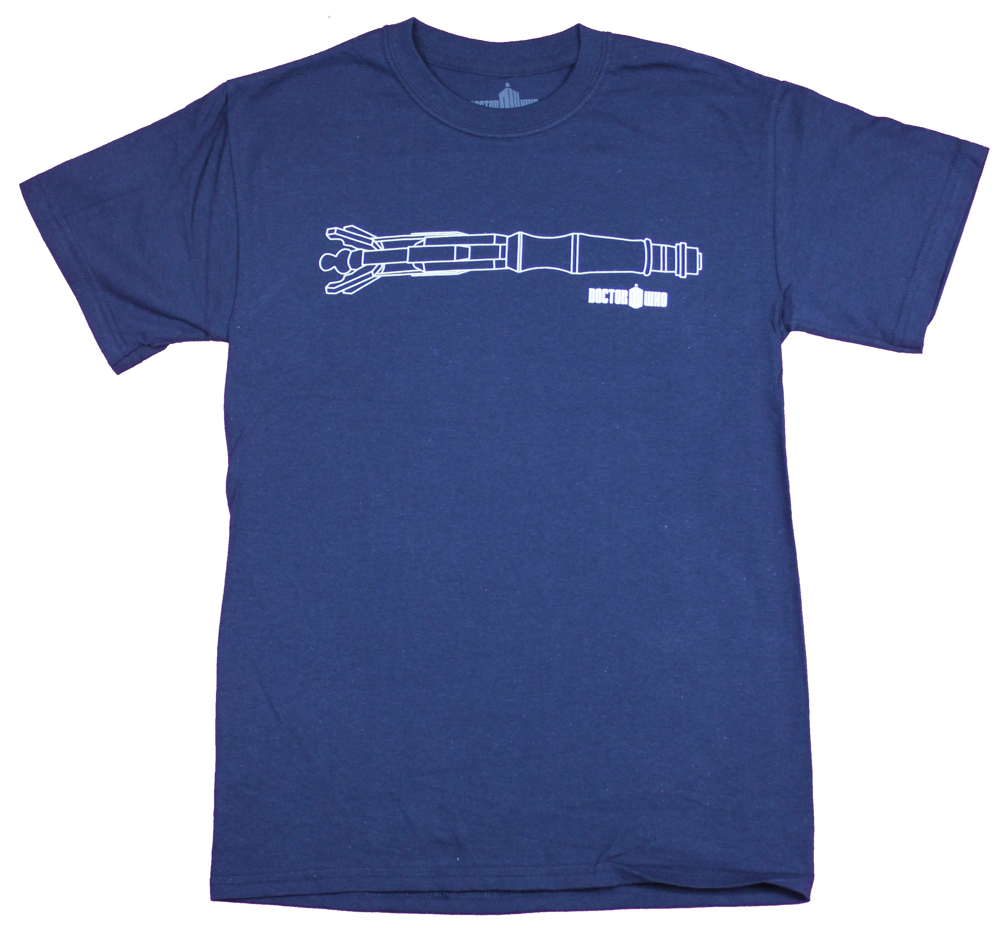 Doctor Who Mens T-Shirt - Sonic Screwdriver Outline Image (Large ...