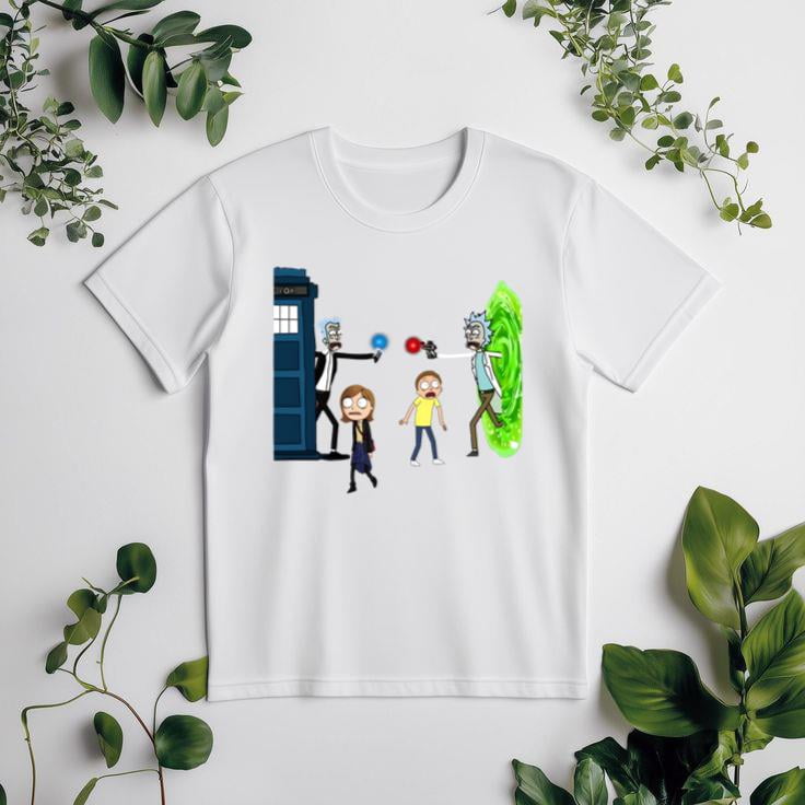 Doctor Who & Rick And Morty Crossover Fan Art Gift Unisex Tee, for men ...