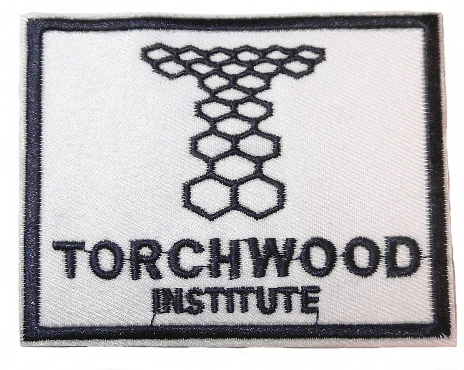 Doctor Who TORCHWOOD INSTITUTE 3 1/2" Wide Black on White Embroidered ...