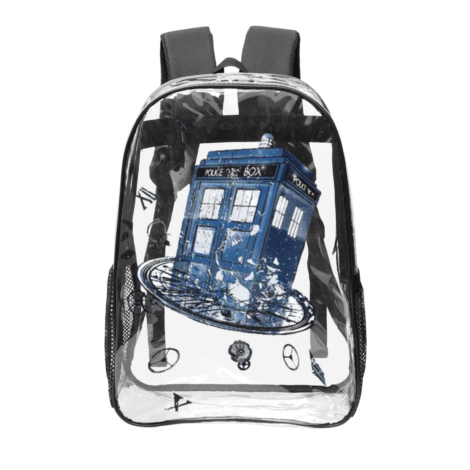 Doctor Who Tardis Breaking The Time Transparent Backpack Fashion Travel ...
