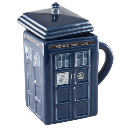 Official Doctor Who Ceramic Tardis Travel Coffee Mug, 17oz with Lid ...