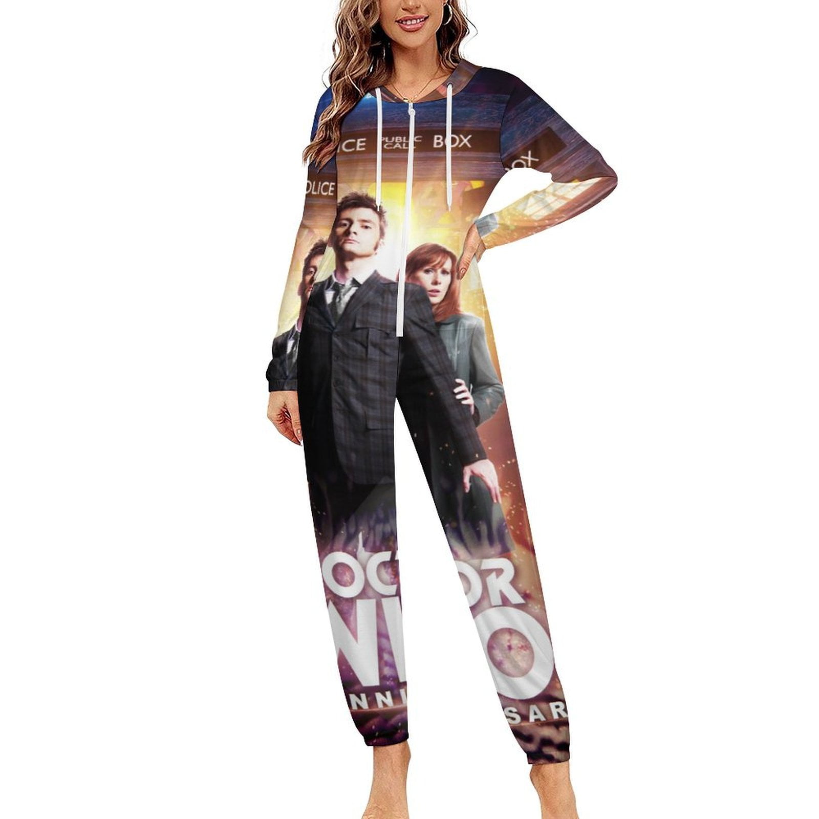 Doctor Who Unisex Onesie Pajamas Zipper Jumpsuit Hooded One Piece ...