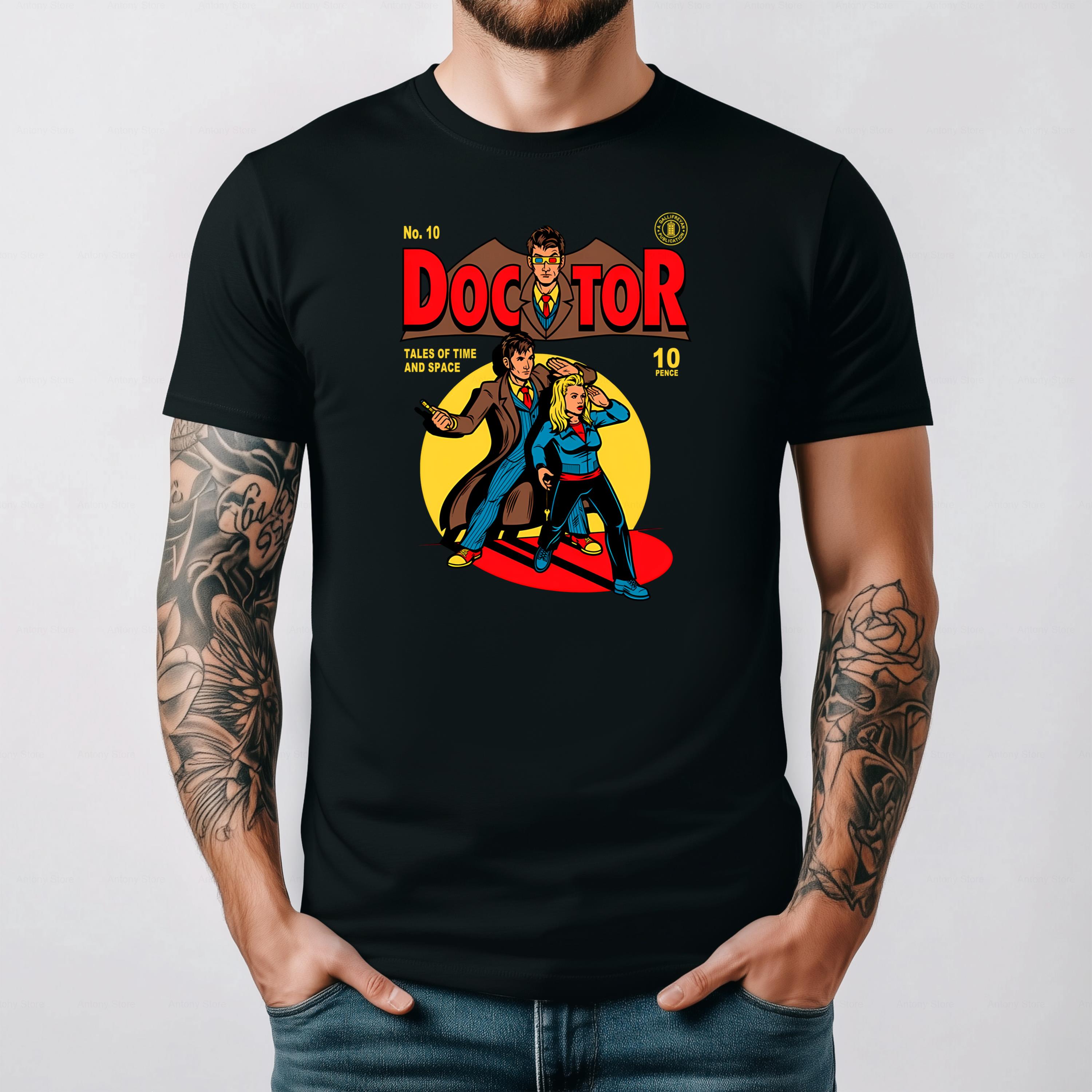 Doctor Who Vintage Comic Cartoon Style Parody Fan Graphic T-Shirt ...