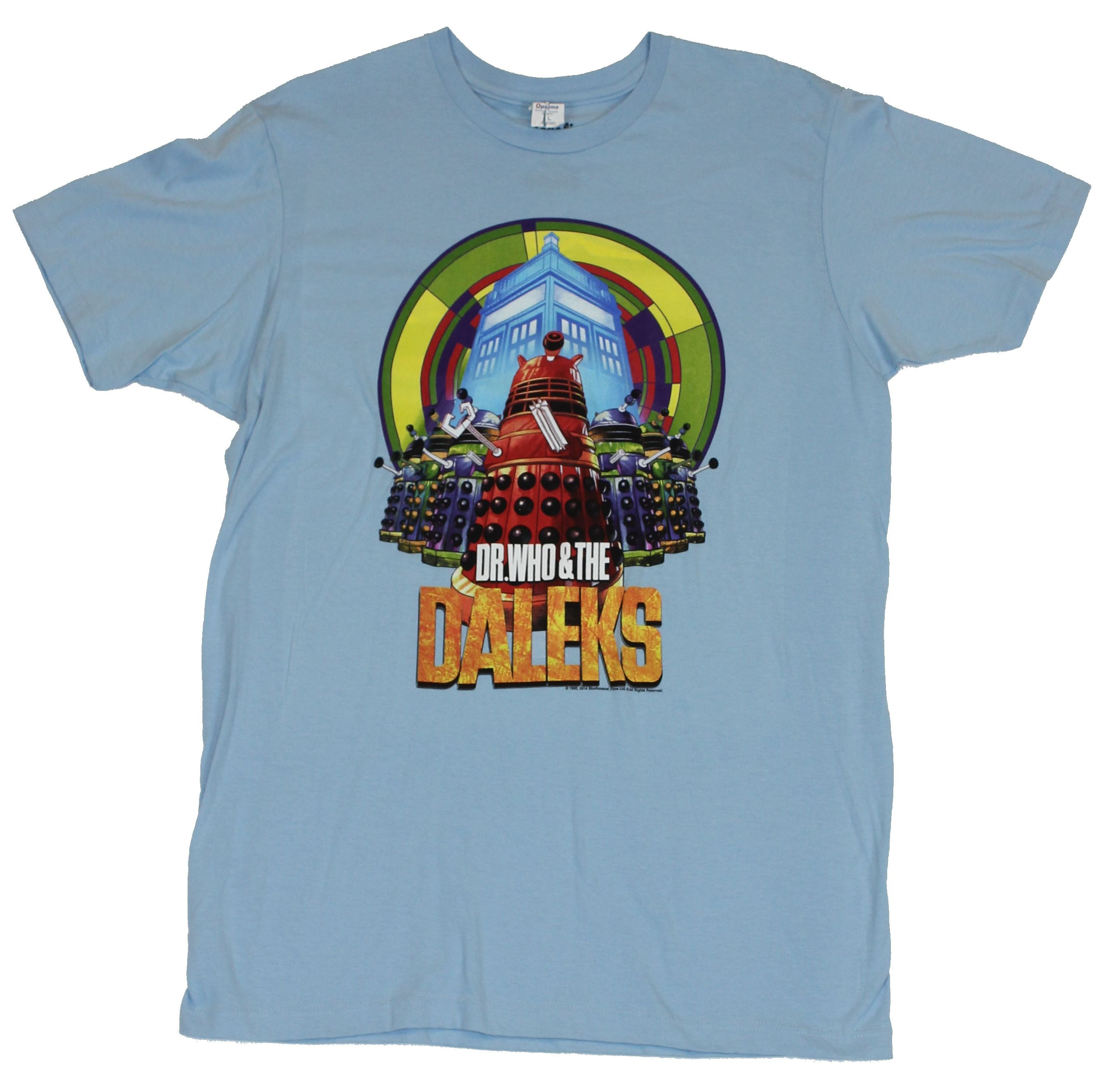 Doctor Who and the Daleks Mens T-Shirt - Rainbow Colored Dalek Image (X ...