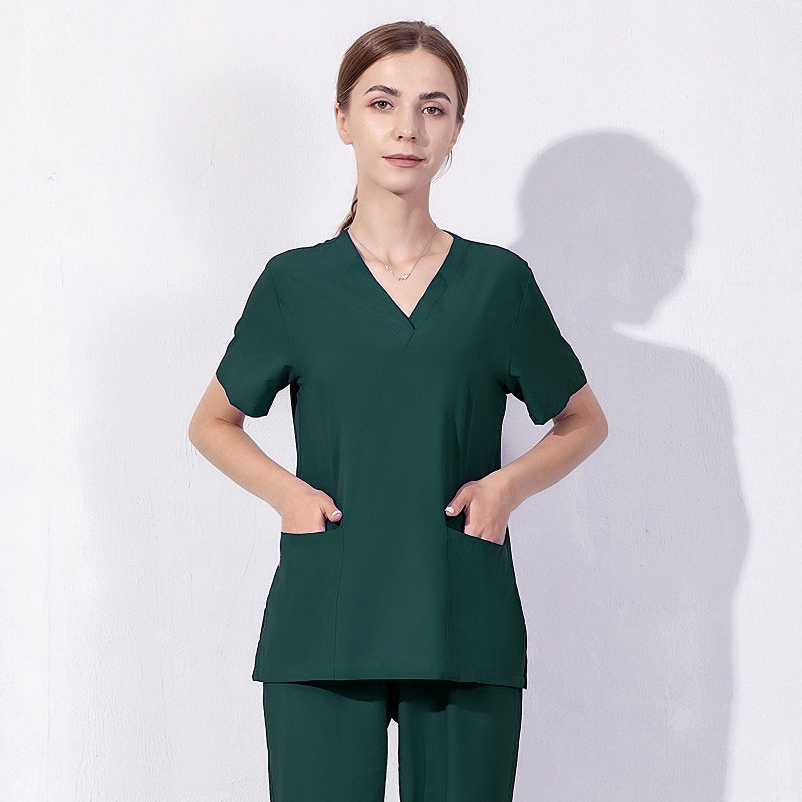 Doctor Work Uniform Short-Sleeved Nurse Clothing Beauty Hospital Coat ...