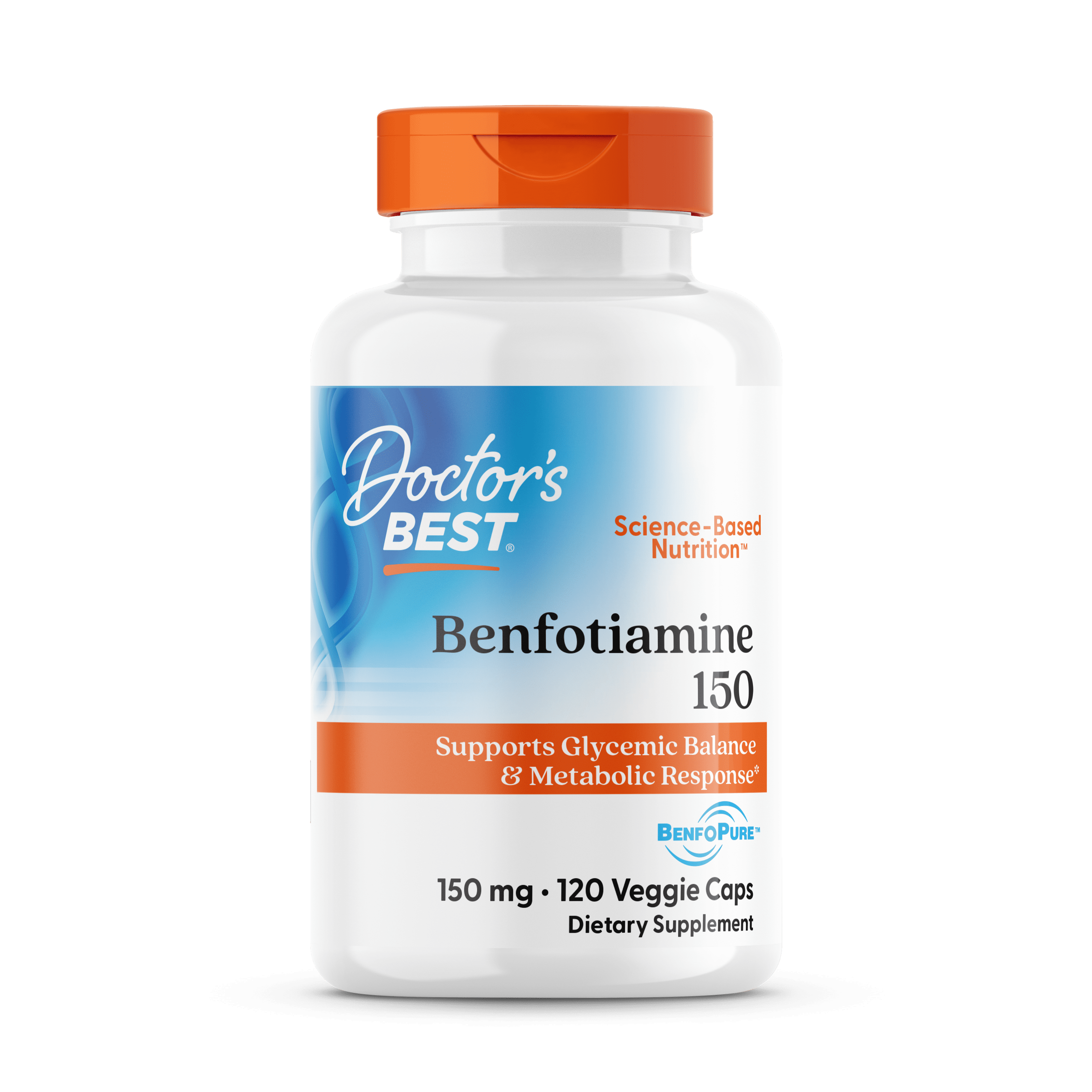 Doctor's Best BenFotiamine, 150 mg, Blood Sugar Support, 120 Veggie Caps, Non-GMO, Gluten Free ...