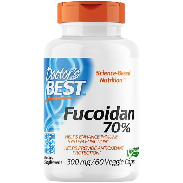 Doctor's Best Fucoidan 70%, Non-GMO, Vegan, Gluten Free, 60 Veggie Caps ...