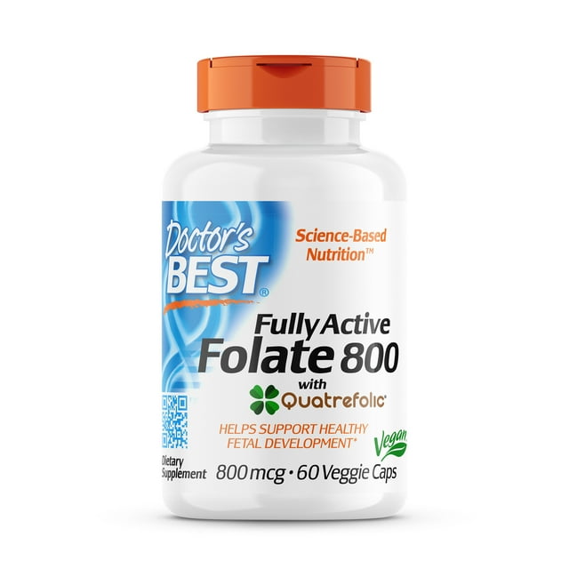 Doctor's Best Fully Active Folate with QuatreFolic, Non-GMO, Vegan ...