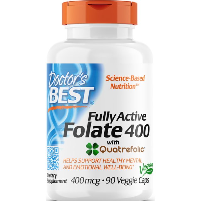 Doctor's Best Fully Active Folate with Quatrefolic, Non-GMO, Vegan ...