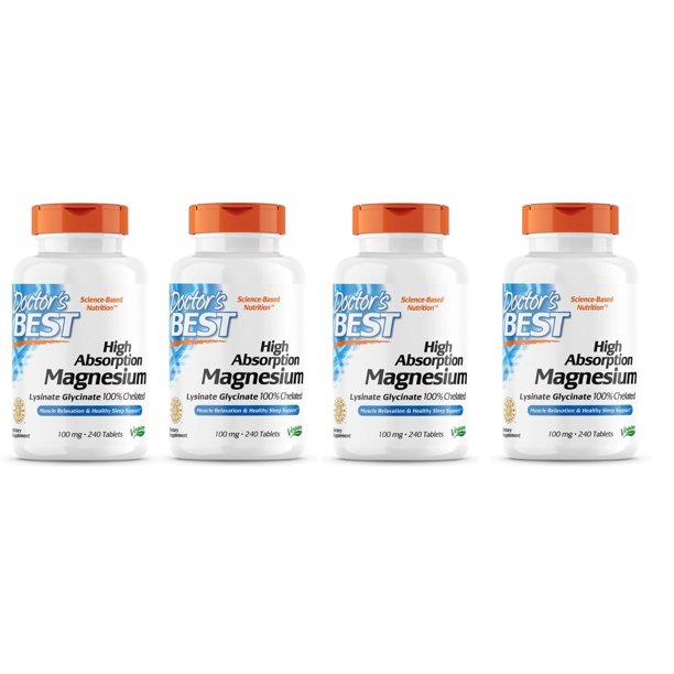 Doctor's Best - High Absorption 100% Chelated Magnesium, 240 Tablets ...