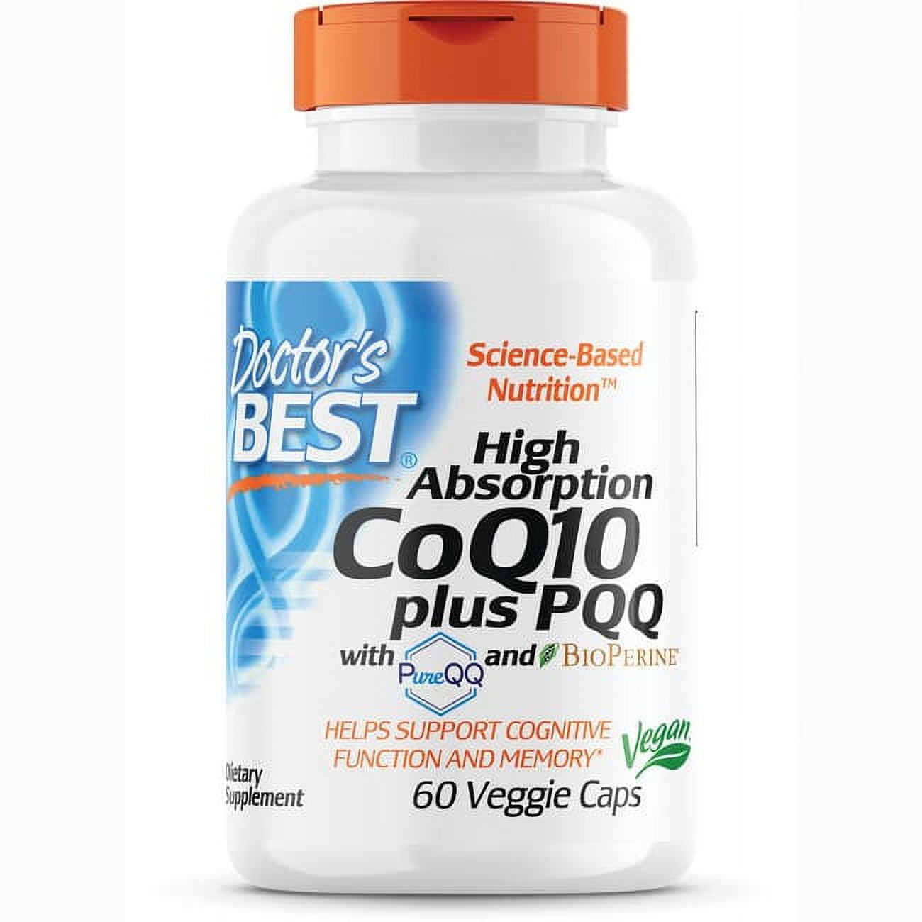 Doctor's Best High Absorption CoQ10 Plus PQQ with Bioperine, Vegan, Supports Cognitive Function ...