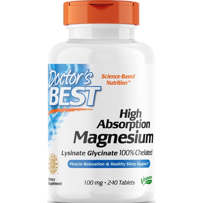 Doctor's Best High Absorption Magnesium 100 mg, 120 Tablets - Walmart.com