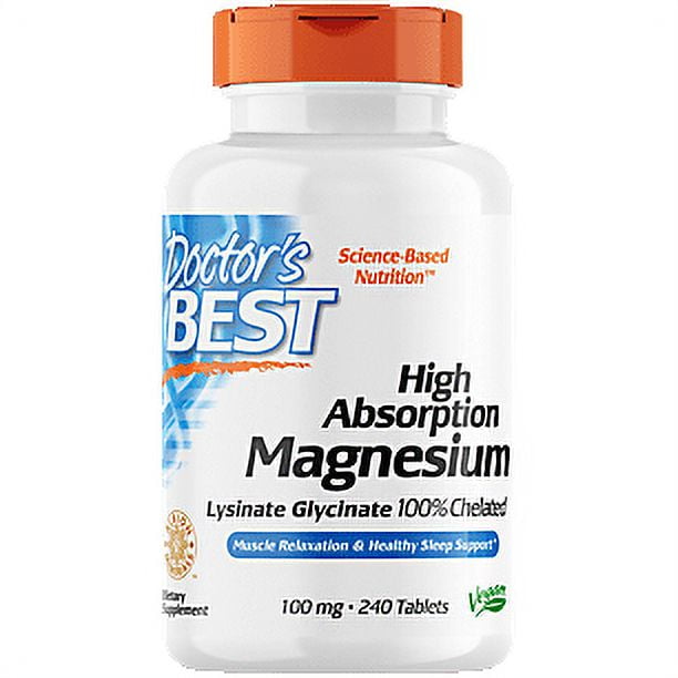 Doctor's Best High Absorption Magnesium Tablets, 100 Mg, 240 Ct ...
