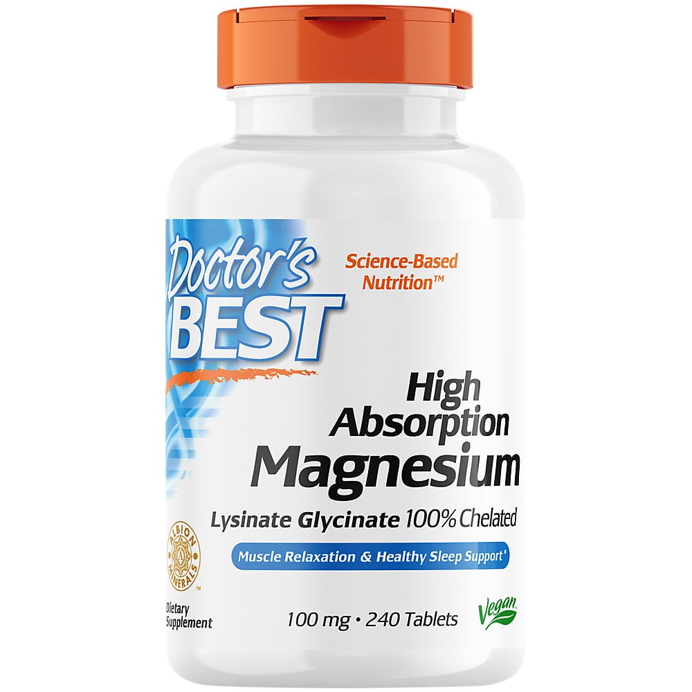 Doctor's Best High Absorption Magnesium Tablets, 100 Mg, 240 Ct ...
