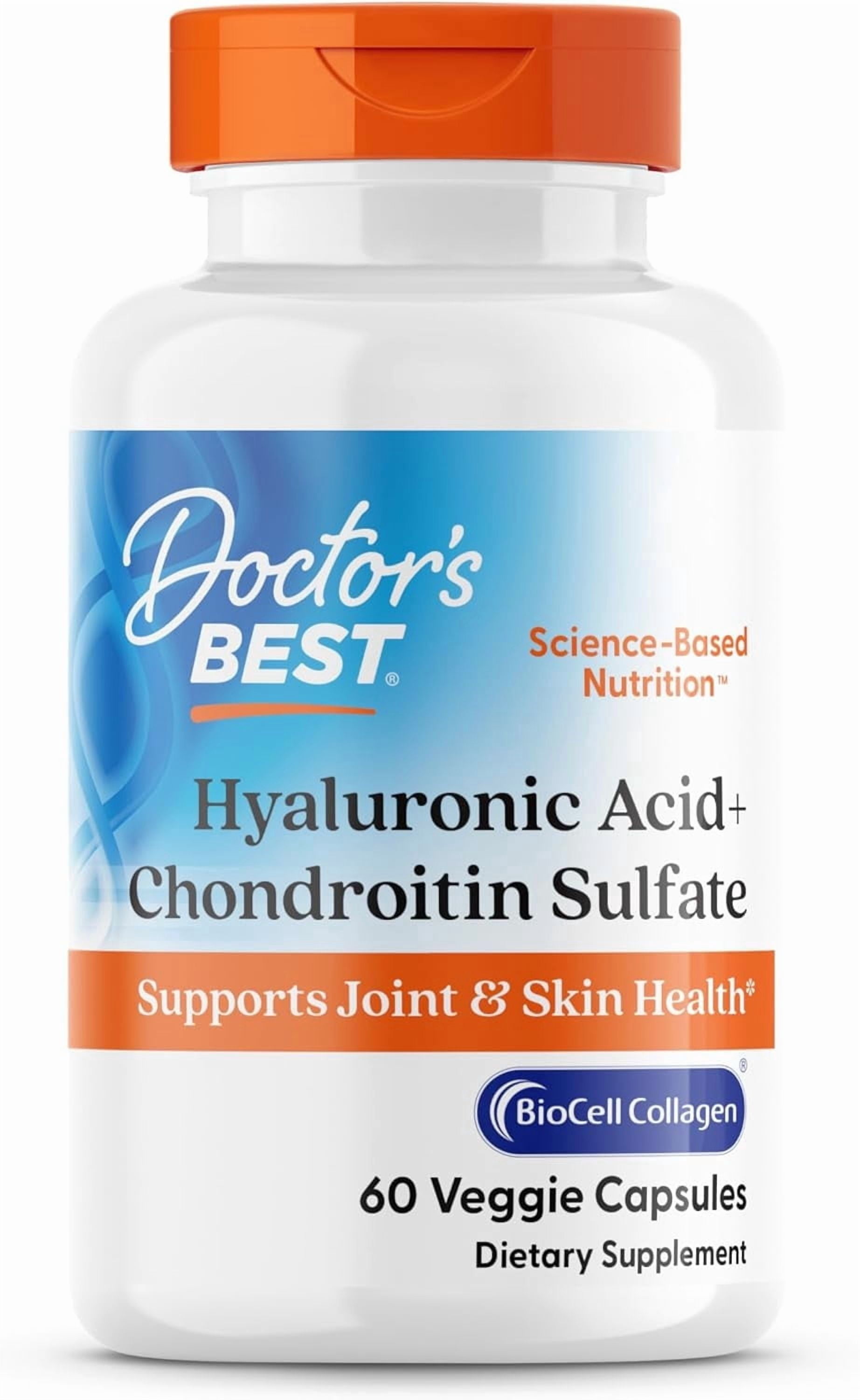 Doctor's Best Hyaluronic Acid+ Chondroitin Sulfate, 60 Veggie Caps ...