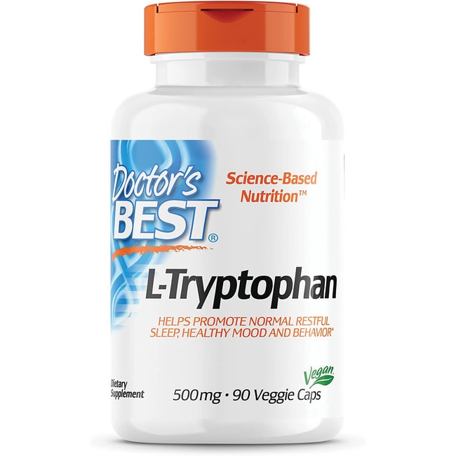 Doctor's Best L-Tryptophan from Tryptopure, Non-GMO, Vegan, Gluten Free ...