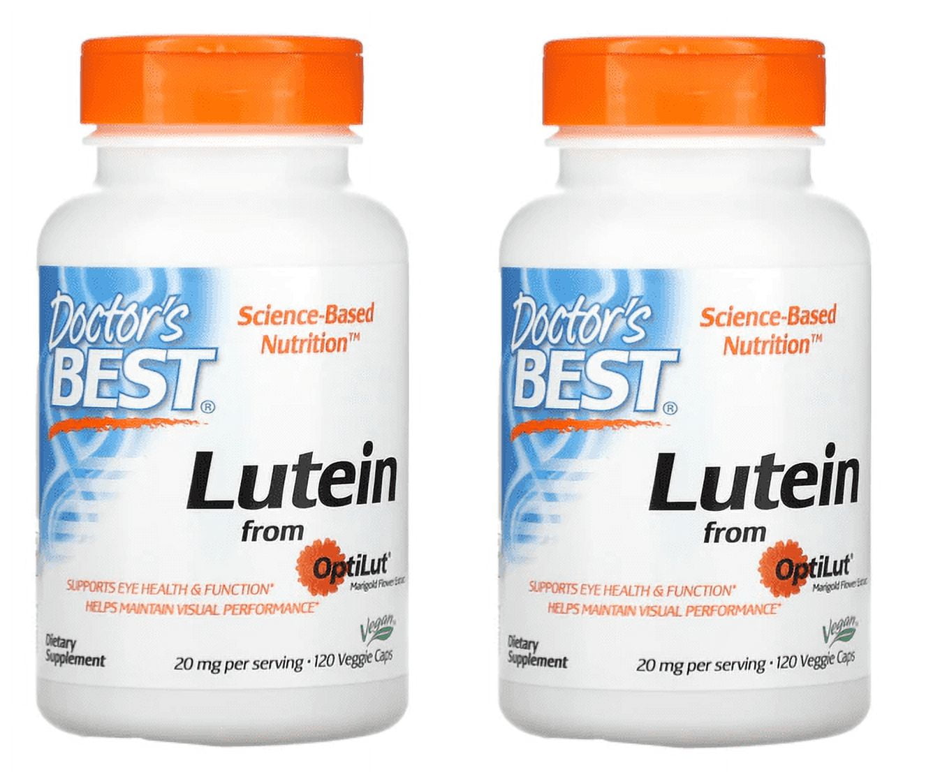 Doctor's Best, Lutein with OptiLut, 20 mg, 120 Veggie Capsules - 2 ...