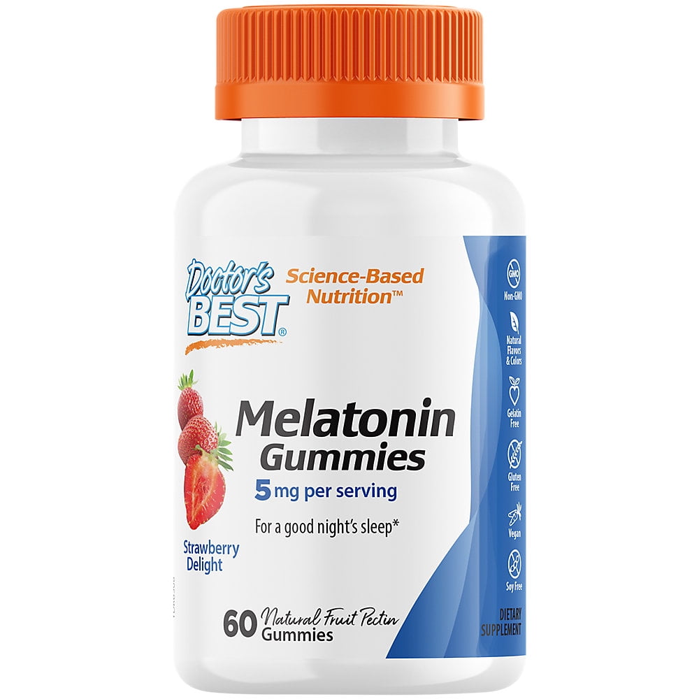 Doctor's Best Melatonin Fruit Pectin Gummies, 5mg per Serving ...