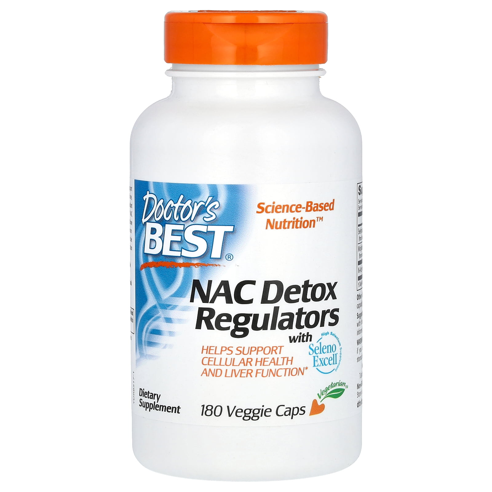 Doctor's Best NAC Detox Regulators, 180 Veg Caps, Selenium, Glutathione ...