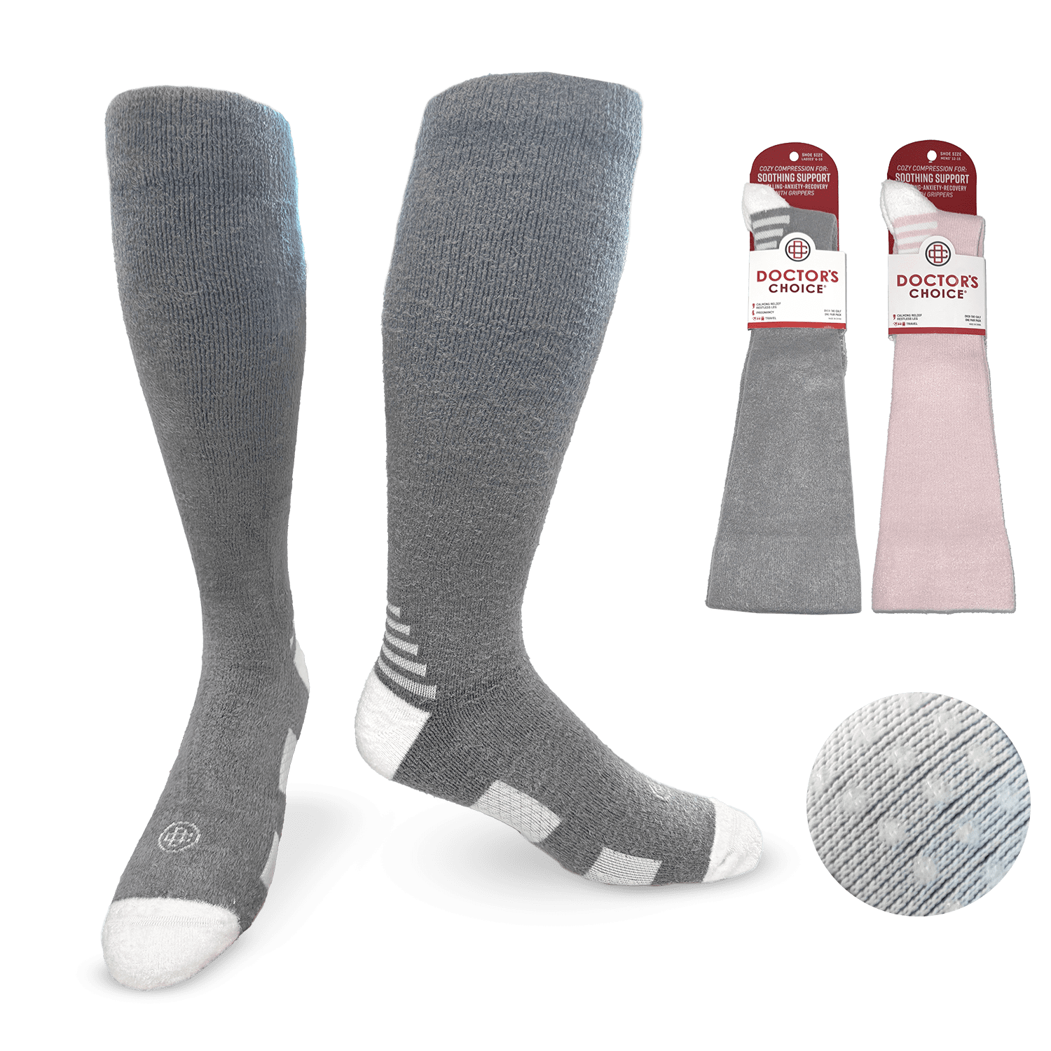 Doctor's Choice Non slip Women's Sleeping Socks, Light Cozy Compression ...