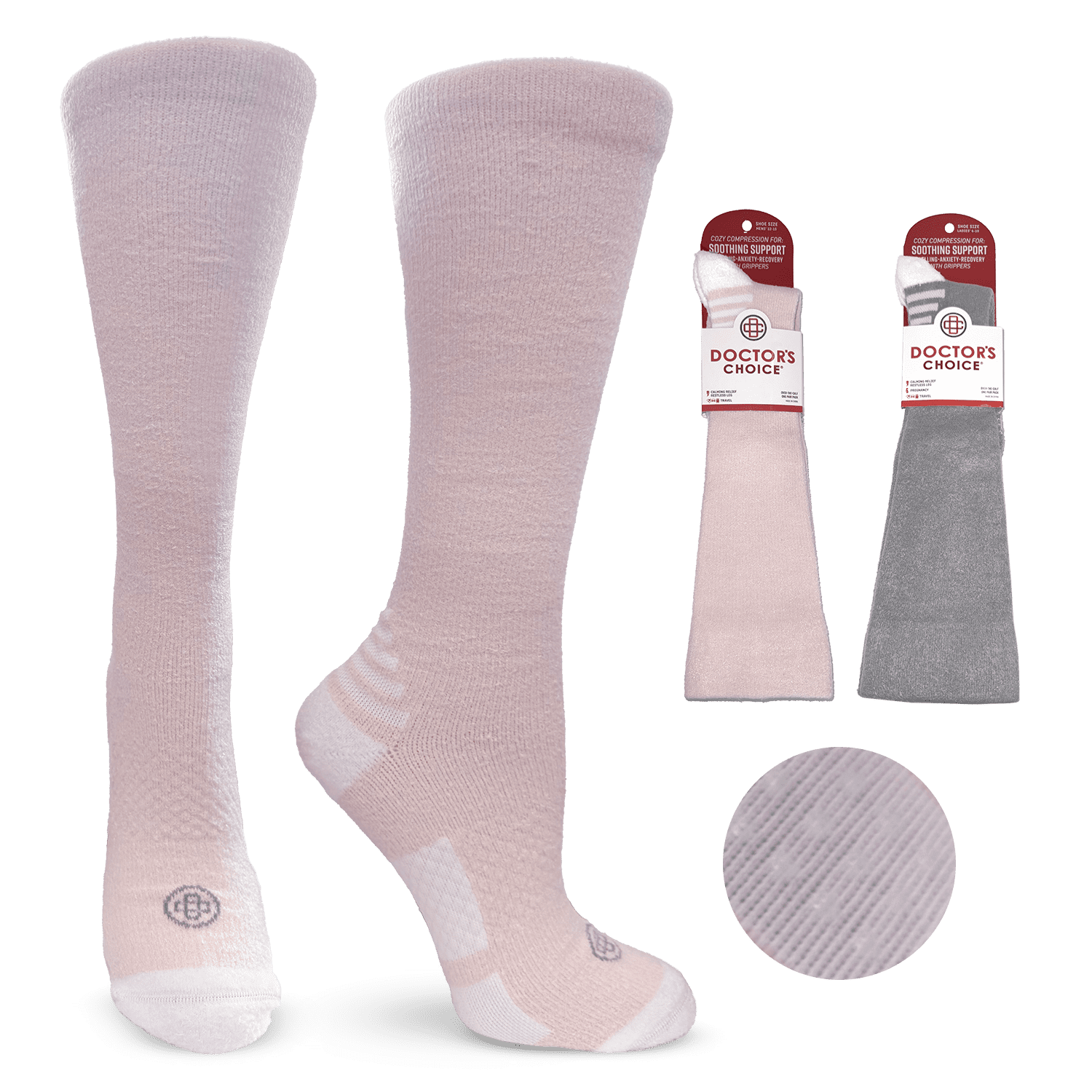 Doctor's Choice Non slip Women's Sleeping Socks, Light Cozy Compression ...
