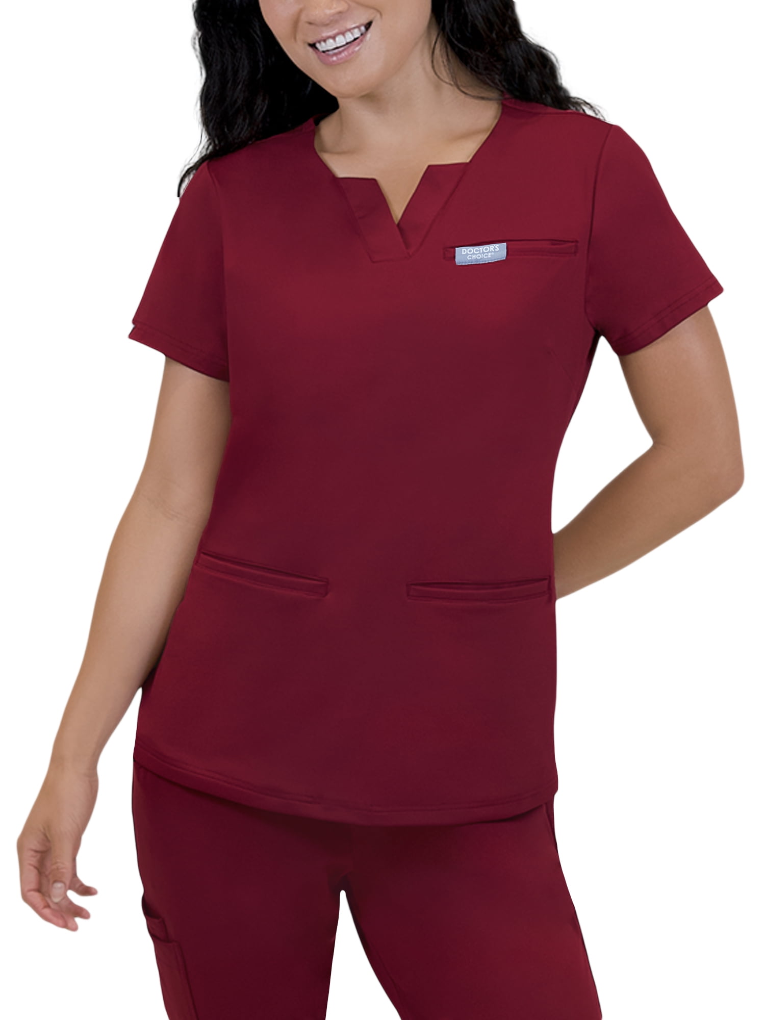 Doctor's Choice Pro Fit Scrubs Women's Scrub Top Wine S - XXXL ...